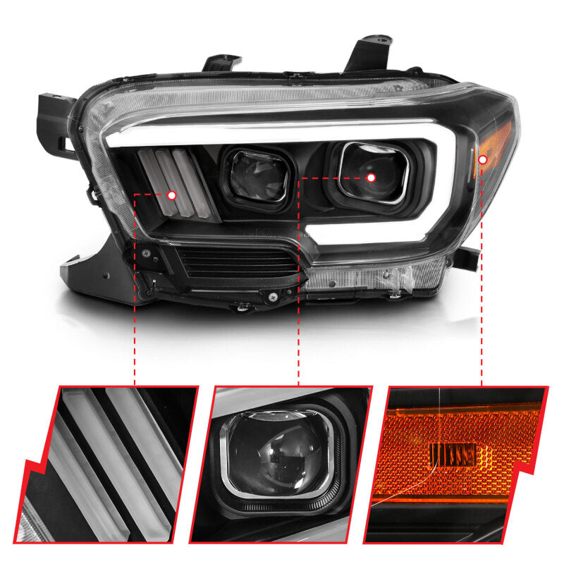 ANZO 2016-2017 Toyota Tacoma Projector Headlights w/ Plank Style Switc ...