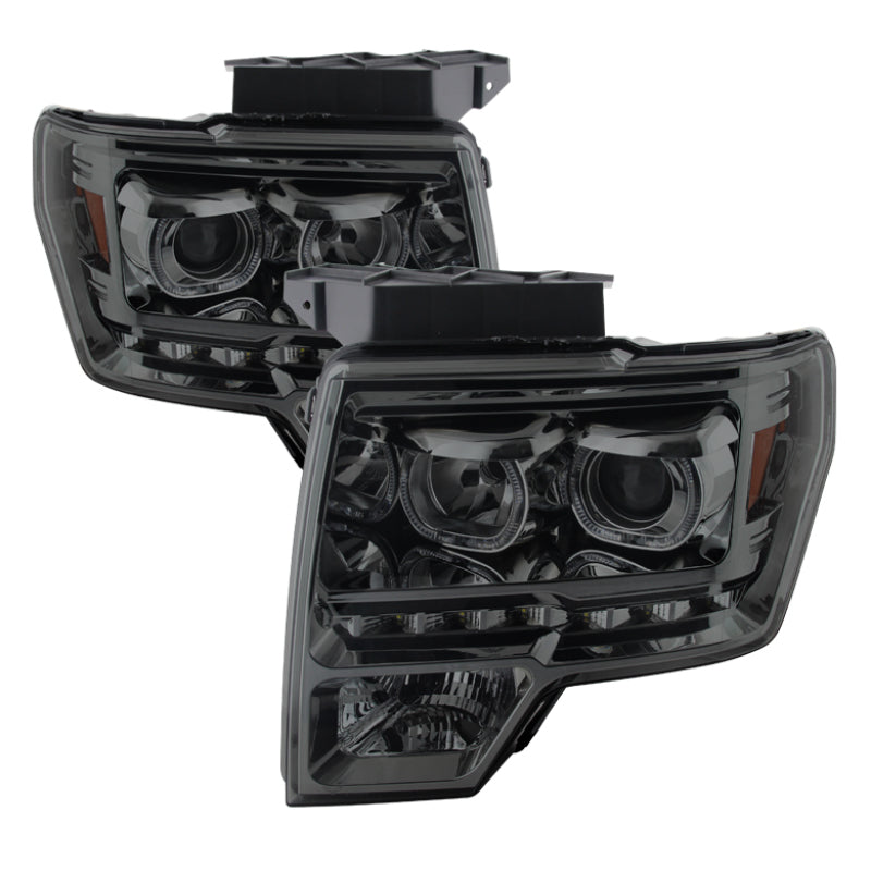 Xtune Ford F150 09-14 Projector Headlights Halogen Model Only LED Halo ...